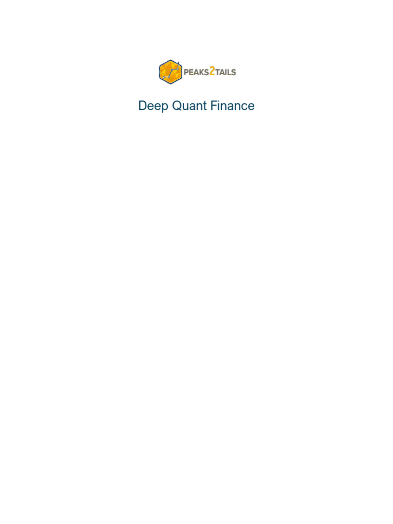 Deep Quant Finance - Syllabus | PDF | Capital Asset Pricing Model | Black–Scholes Model