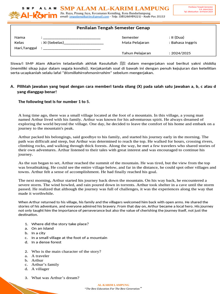 Soal PTS Eng Kelas 11 Genap | PDF