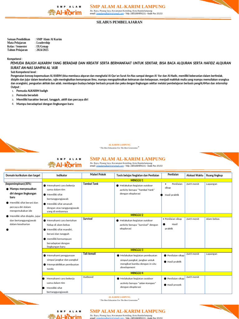 Silabus-leadership-kelas-9-genap-2024 | PDF