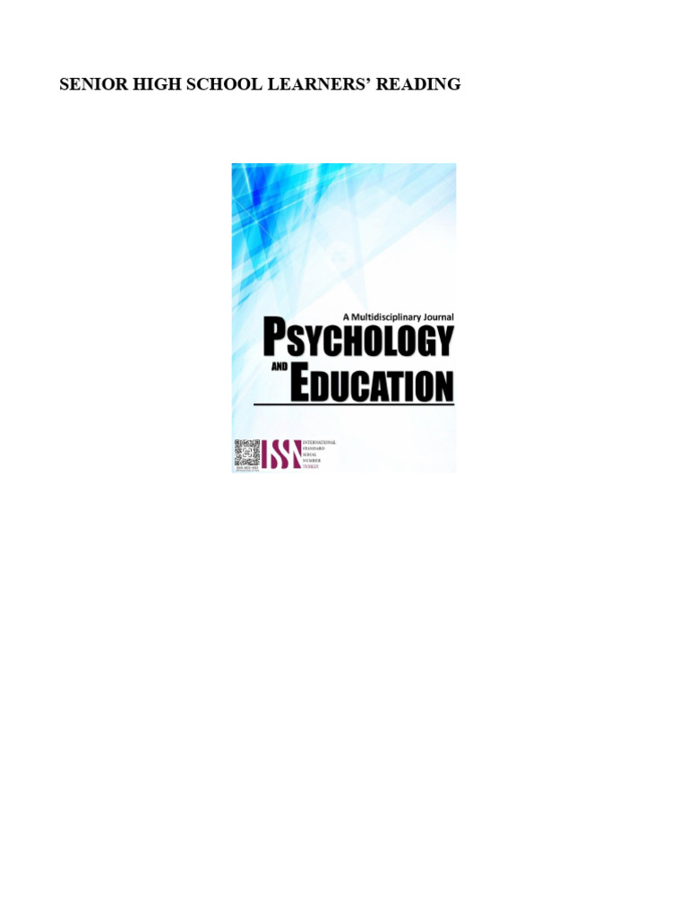 Senior High School Learners’ Reading Comprehension Level on Select Subtitled Movies | PDF ...