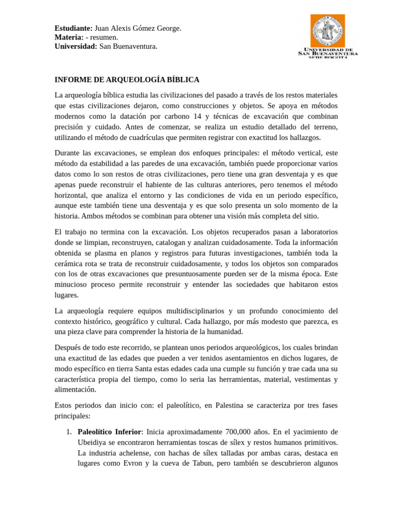 La Arqueología Bíblica Estudia Las Civilizaciones Del Pasado A Través ...