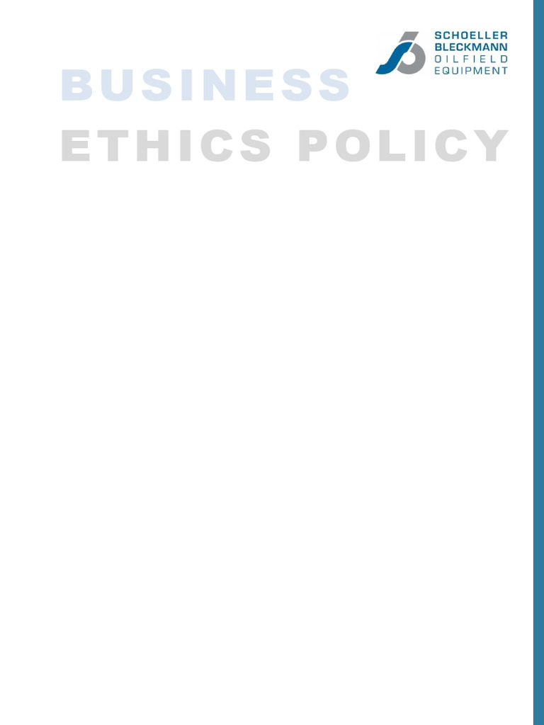 Business Ethics Policy | PDF