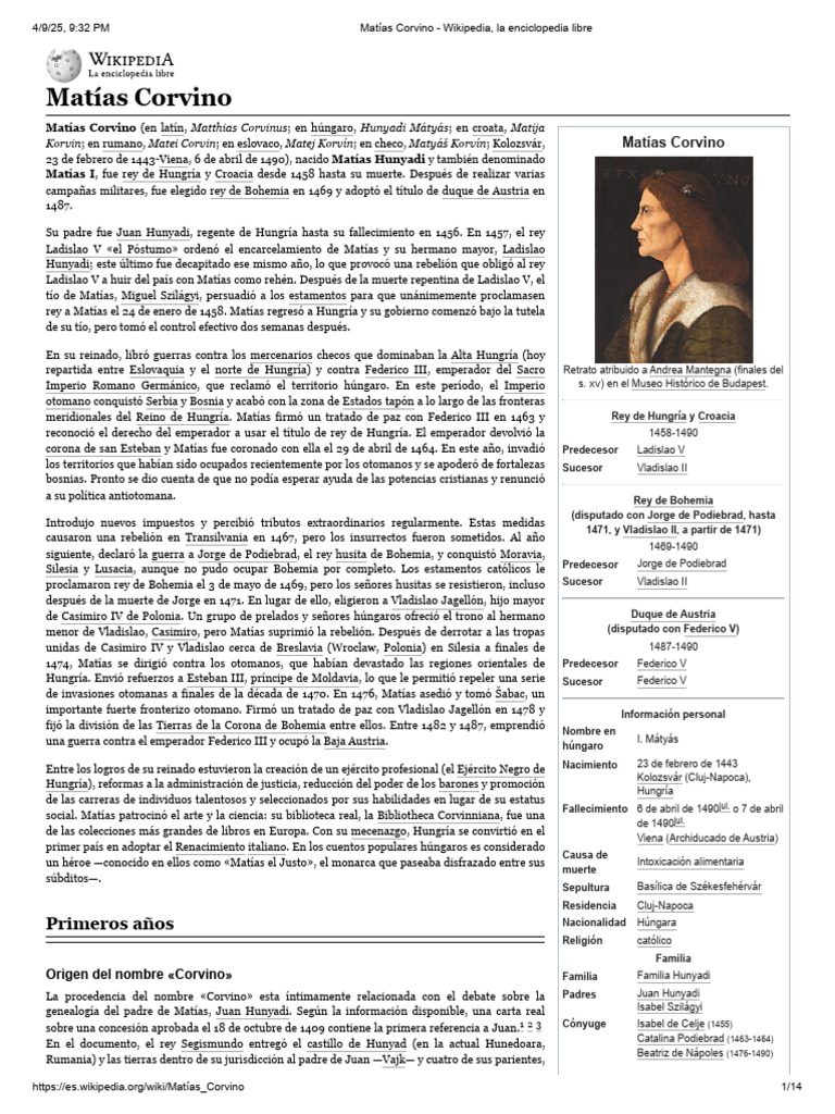 Matías Corvino | PDF