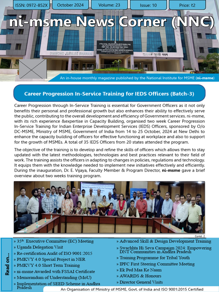 Ni-Msme News Corner October 2024 | PDF | Entrepreneurship | Weaving