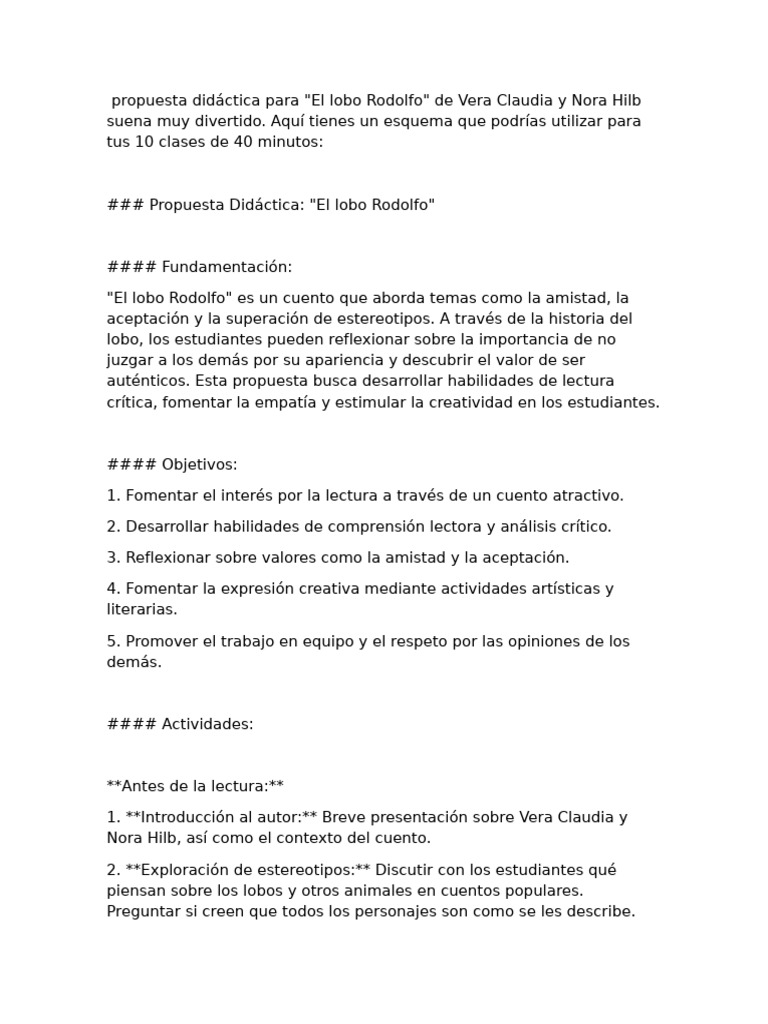 Secuencia El Lobo Rodolfo | PDF