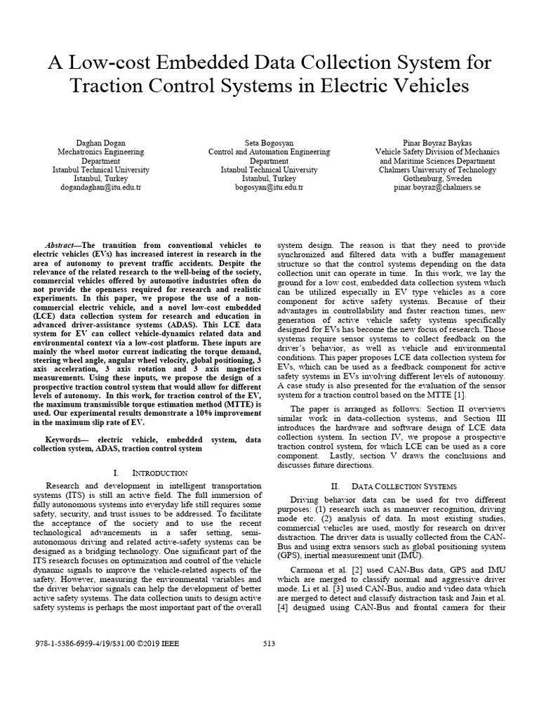 A Low-Cost Embedded Data Collection System For Traction Control Systems ...