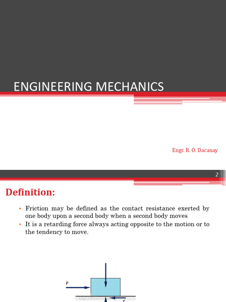 Module 6 (Engineering Mechanics) | PDF | Friction | Force