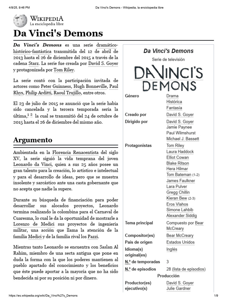 Da Vinci's Demons | PDF