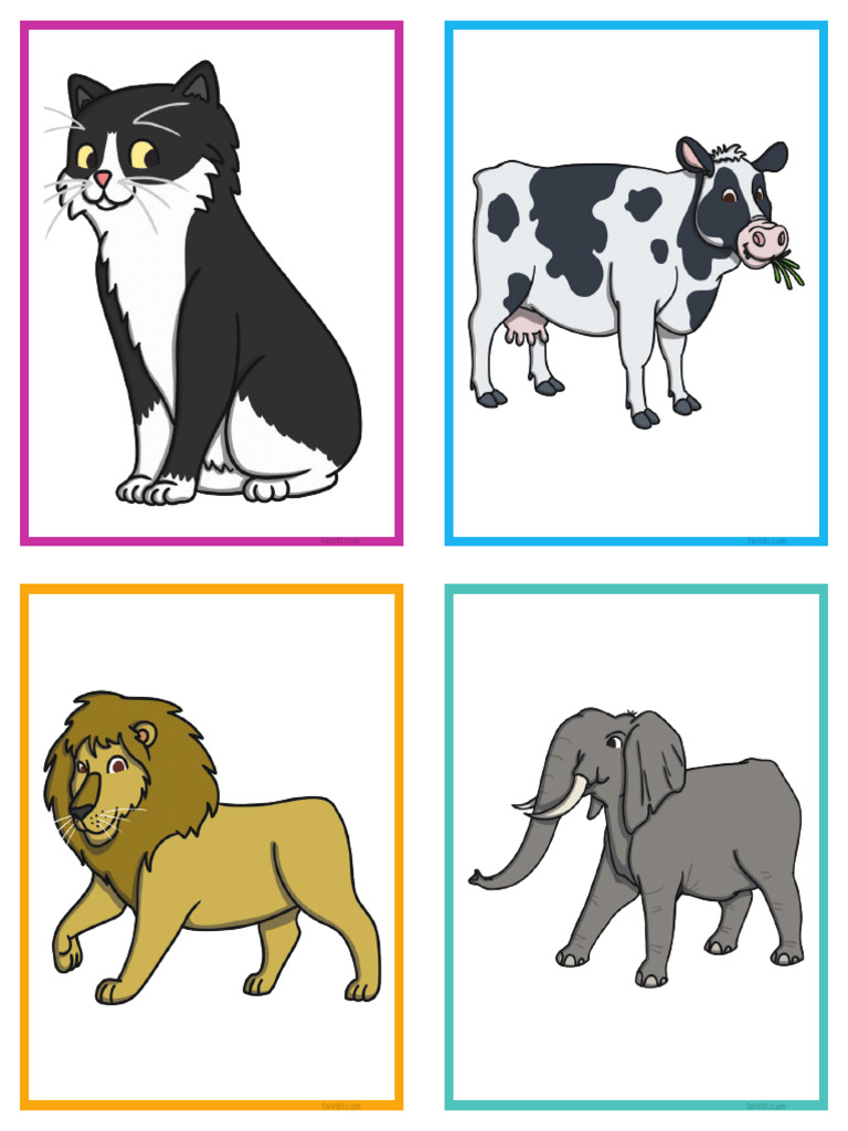 Color Animal Tails Matching Cards Game | PDF