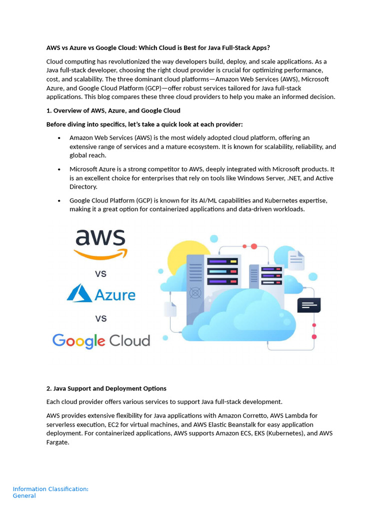 AWS Vs Azure Vs Google Cloud | PDF | Cloud Computing | Microsoft Azure