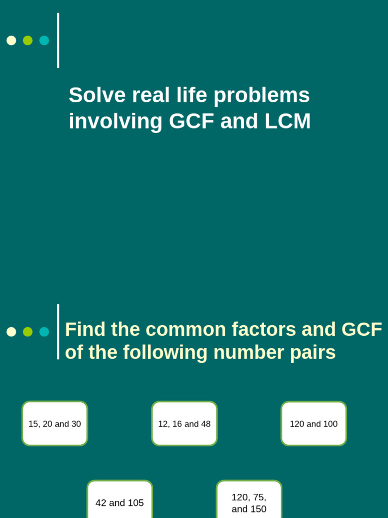 GCF LCM Word Problems 3 | PDF | Cakes
