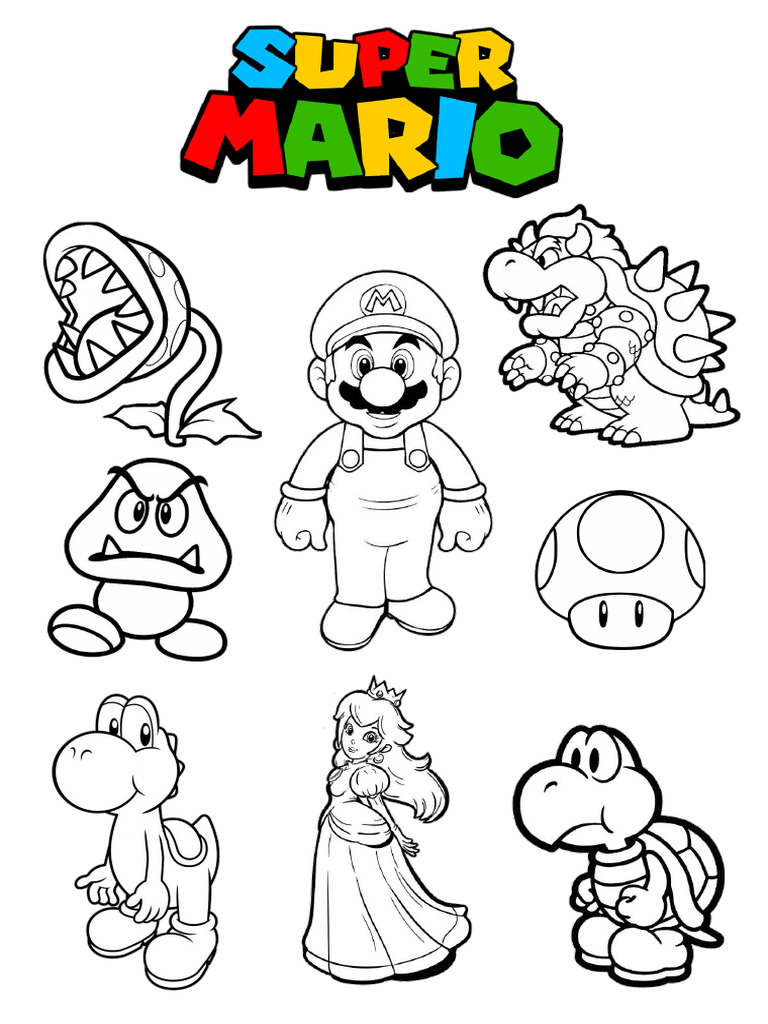 Latihan Mewarnai - Super Mario Bross | PDF