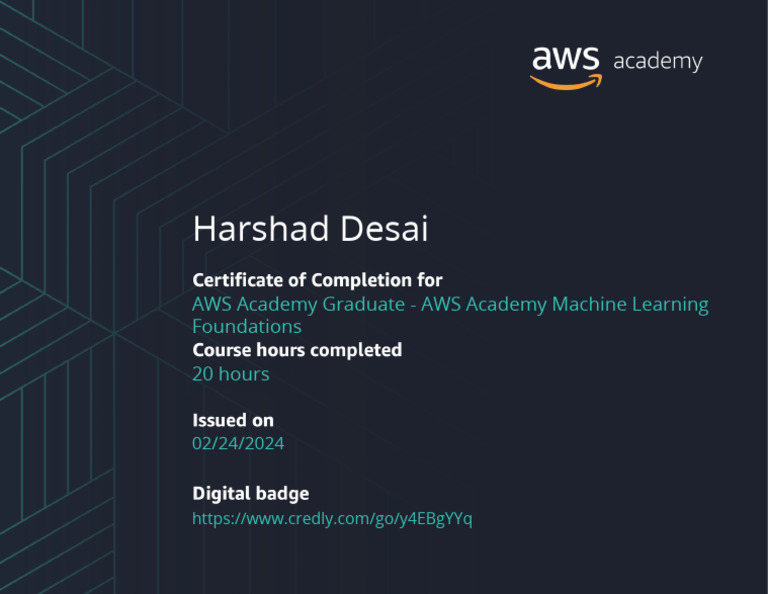 AWS Academy Graduate AWS Academy Machine Learning Foundations ...