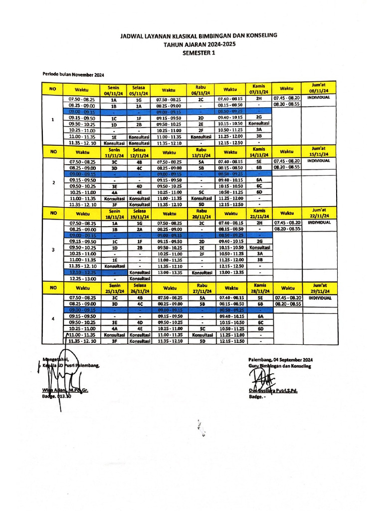 Jadwal November BK | PDF