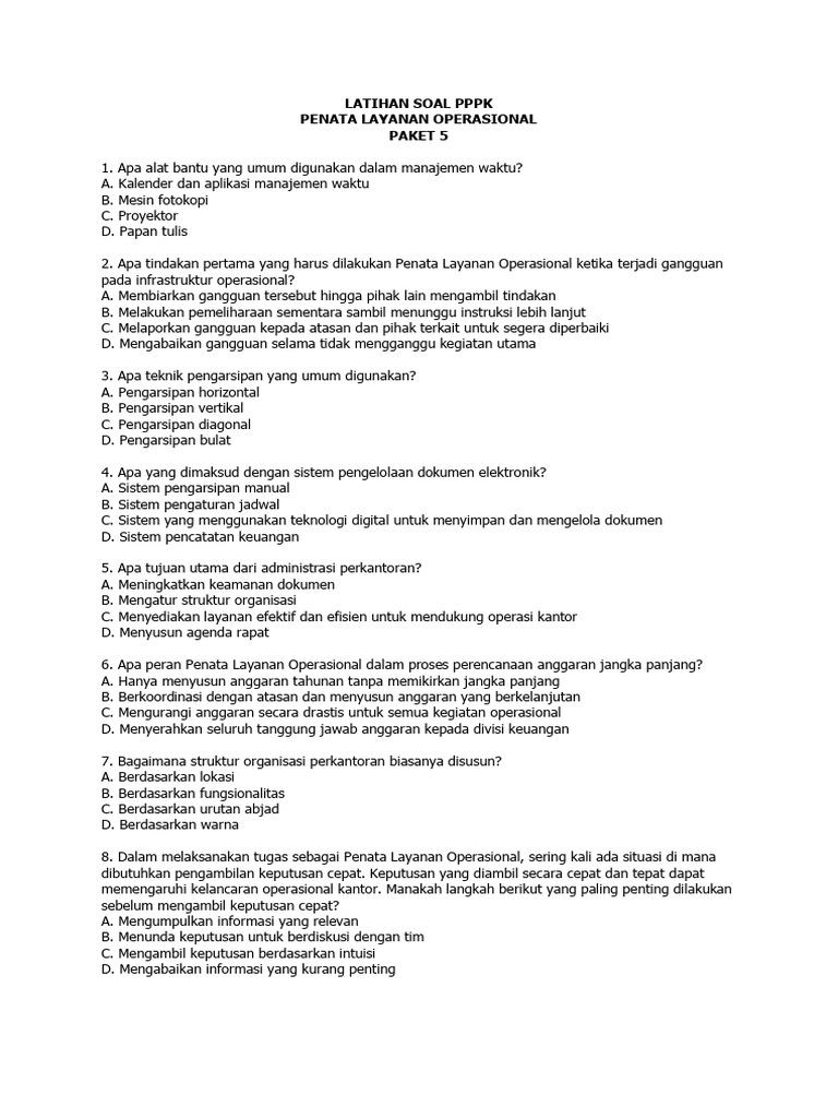 Penata Layanan Operasional Paket 5-6 | PDF