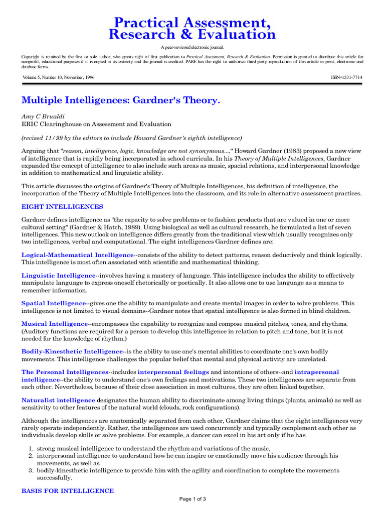 Pare-1253-Brualdi Timmins | PDF | Intelligence | Teachers