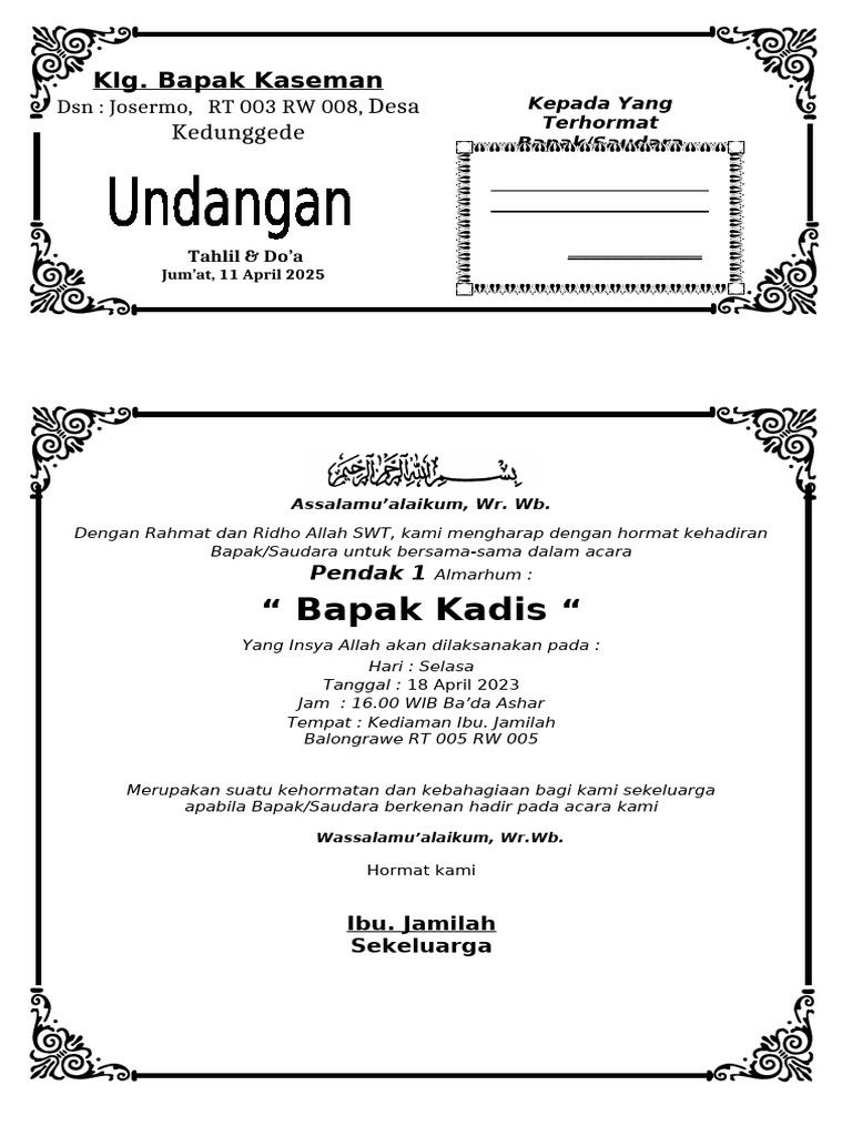 643369531 Undangan Pendak 1 Docx | PDF