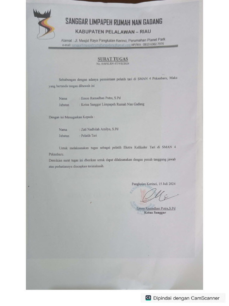 Laporan EKskul Tari - SMAN 4 Pekanbaru - 2024 - Compressed | PDF