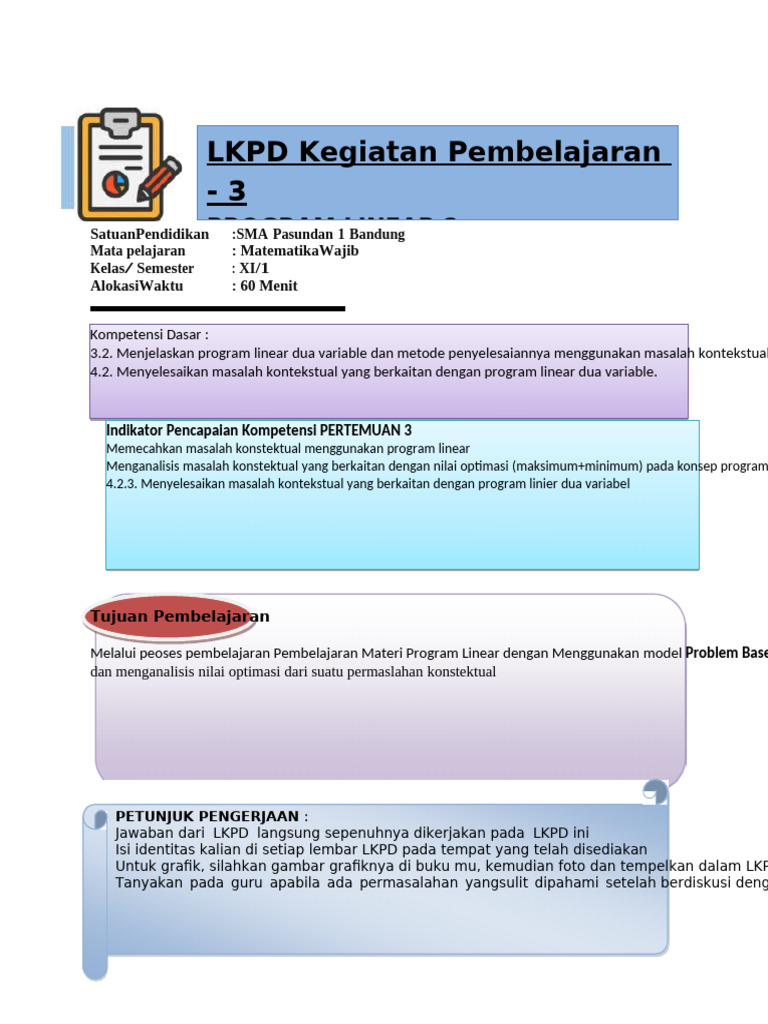 LKPD Kegiatan Pembelajaran 3 (Lilis Sulistiawati, S.PD.) | PDF