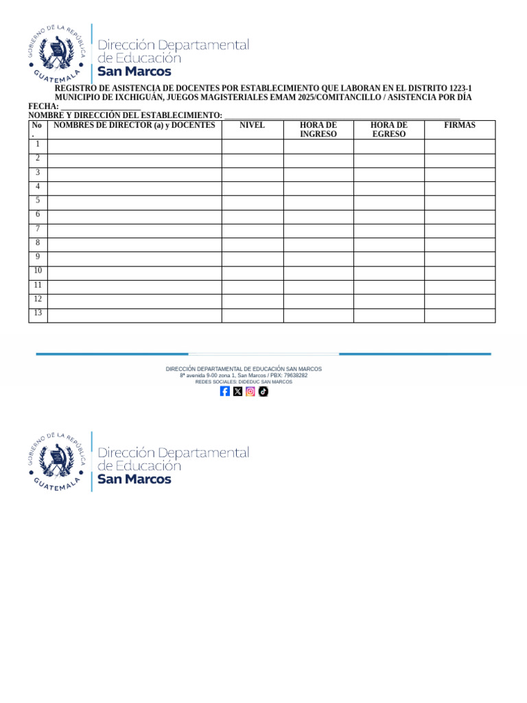 Asistencia Juegos Magisteriales EMAM 2024 | PDF