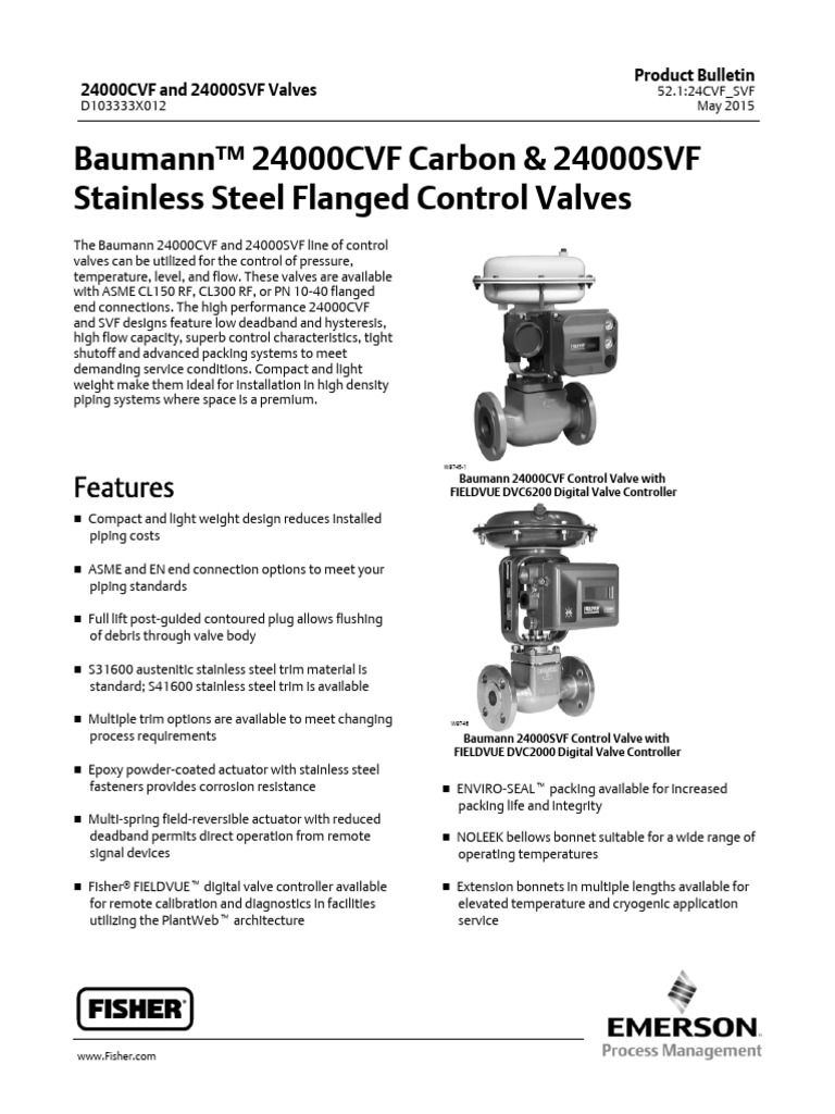 Baumann 24000CVF/SVF Control Valves | PDF | Valve | Building Engineering