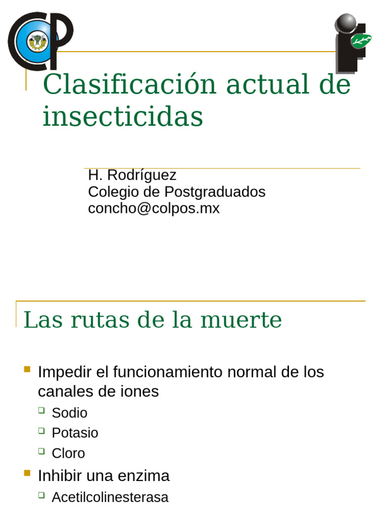 Clasificaci N Actual de Insecticidas | PDF | Potencial de acción | Biología Celular