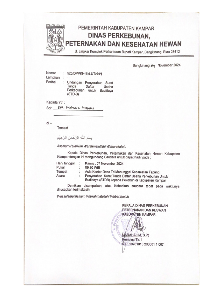 UNDANGAN KUD MAKMUR BERSAMA | PDF