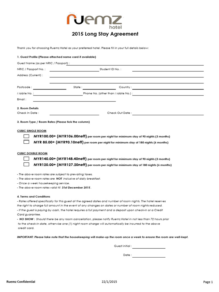 Ruemz Hotel Booking Form 2 | PDF | Credit Card | Payments