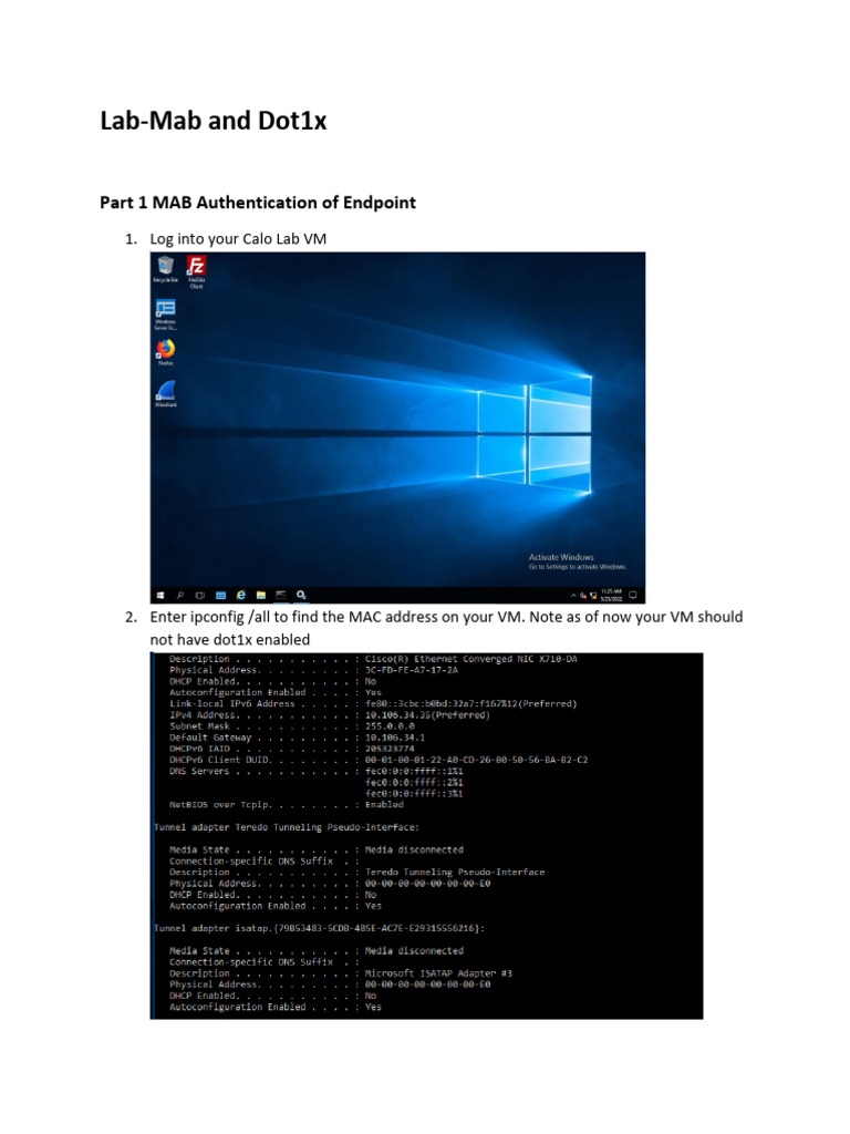 21.ISE Policy Labs C. Lab Supplicant Configuration for MABDot1x | PDF