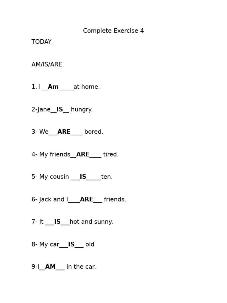 Exercise 4 TODAY. | PDF