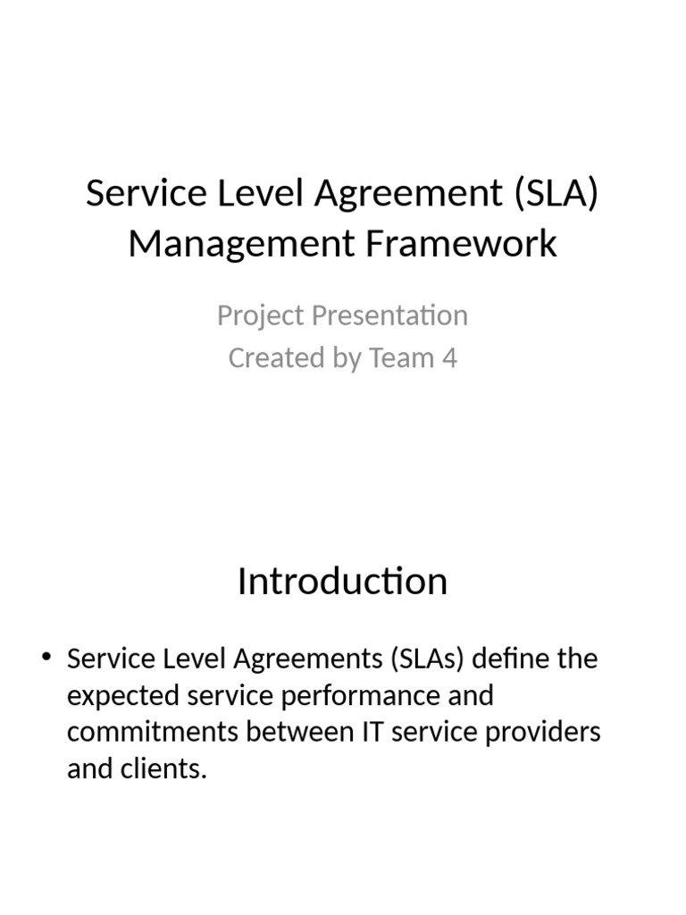 SLA Management Presentation | PDF