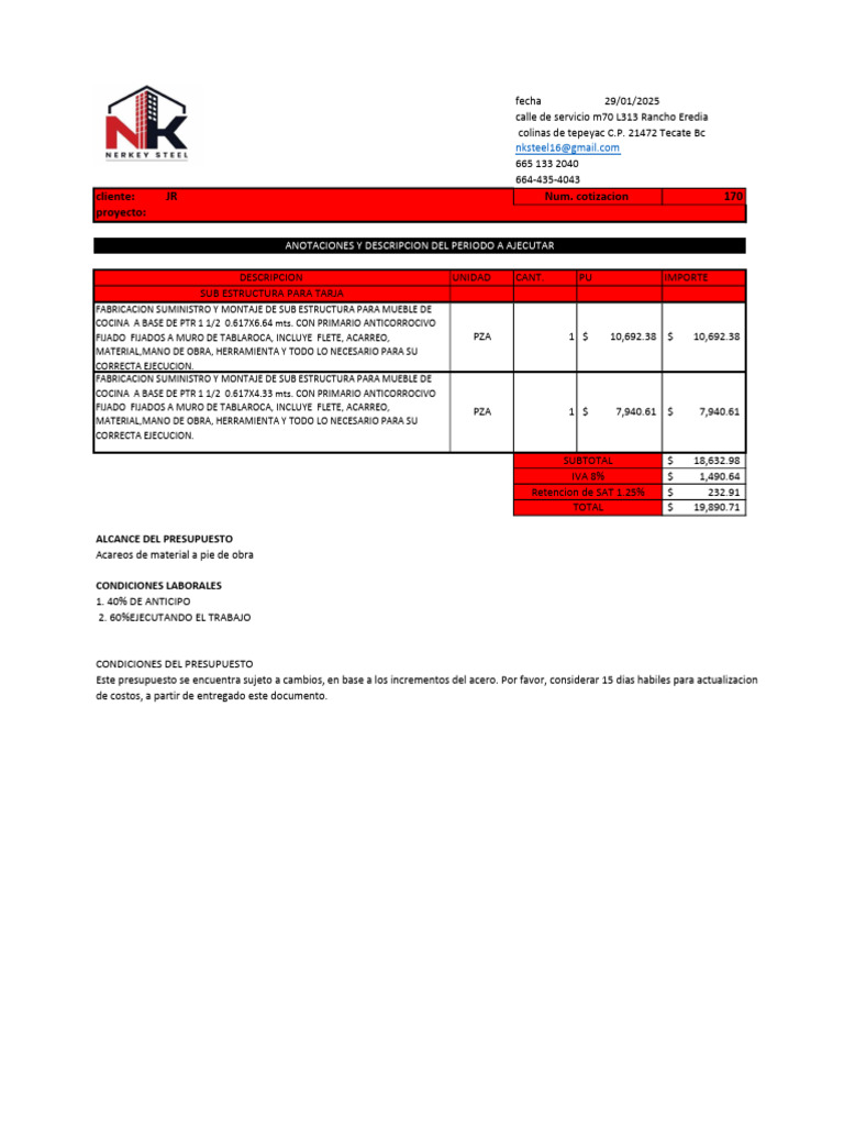 170 SUB ESTRUCTURA -JR | PDF