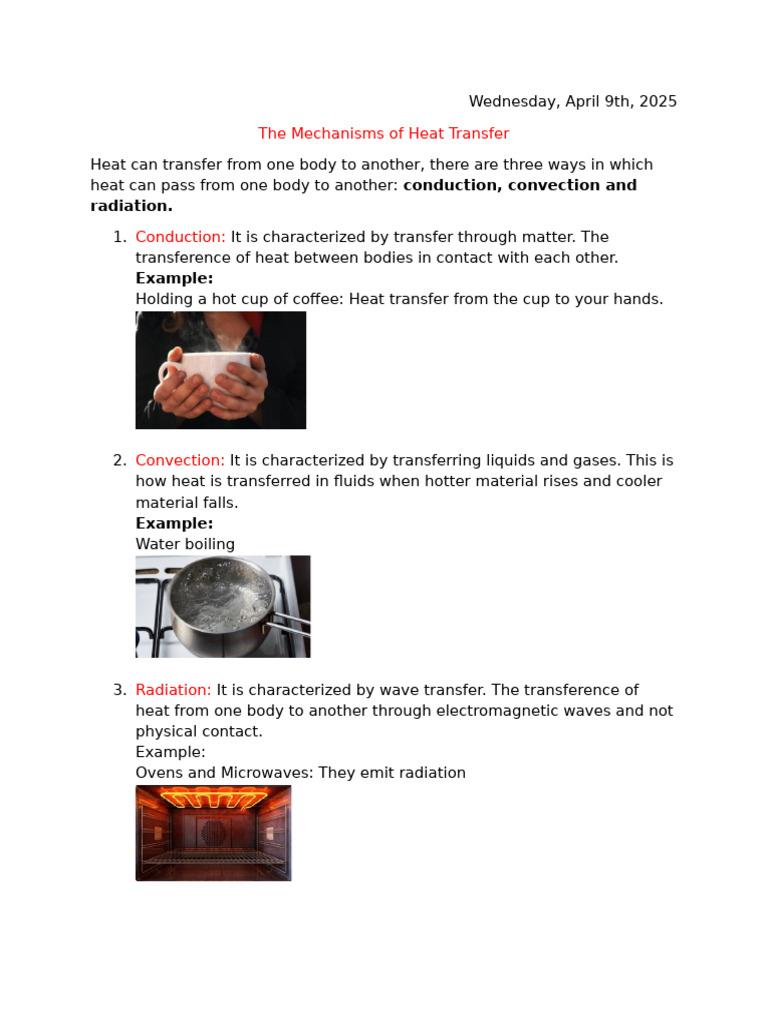 The Mechanisms of Heat Transfer | PDF