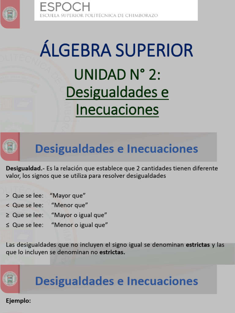 Intervalos e Inecuaciones Lineales | PDF | Desigualdad (Matemáticas) | Matemáticas