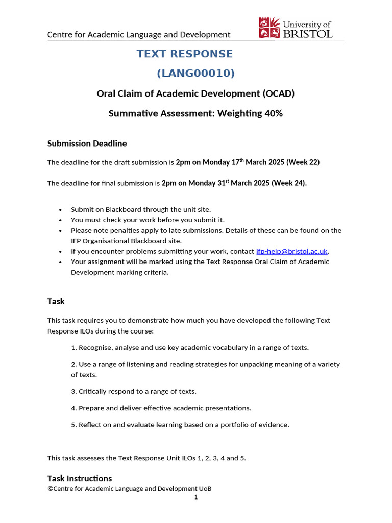 LANG00010 Assessment Brief Summative Task 3 OCAD 24-25 | PDF | Artificial Intelligence ...