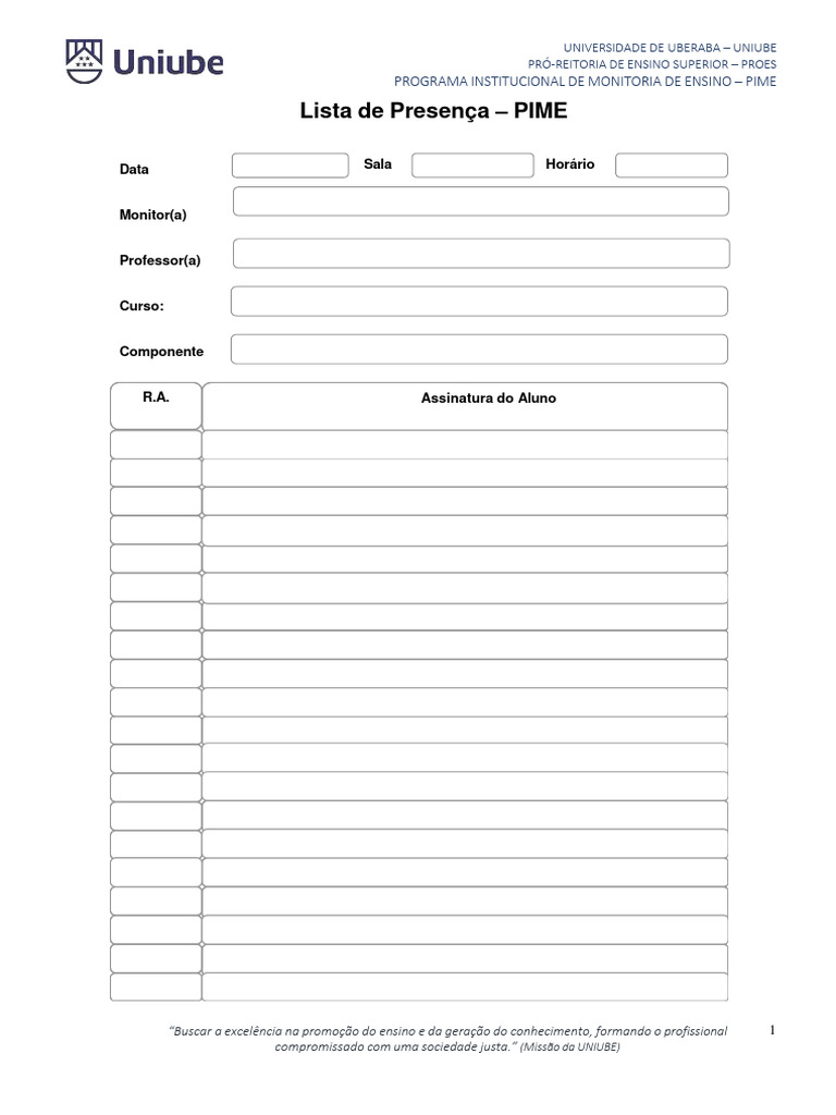 Lista de Presenca | PDF