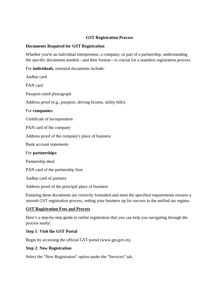 GST Registration Process | PDF