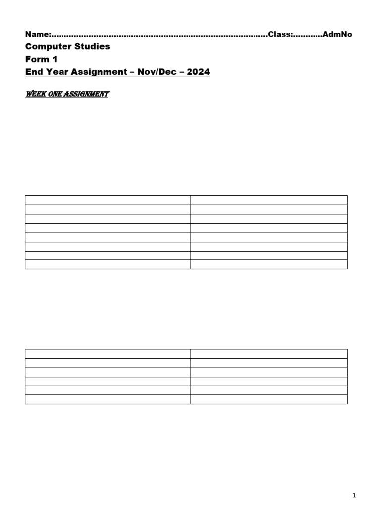 f1 Computer Studies 2024 Assignment 2 1 | PDF | Microsoft Windows | Computer Data Storage