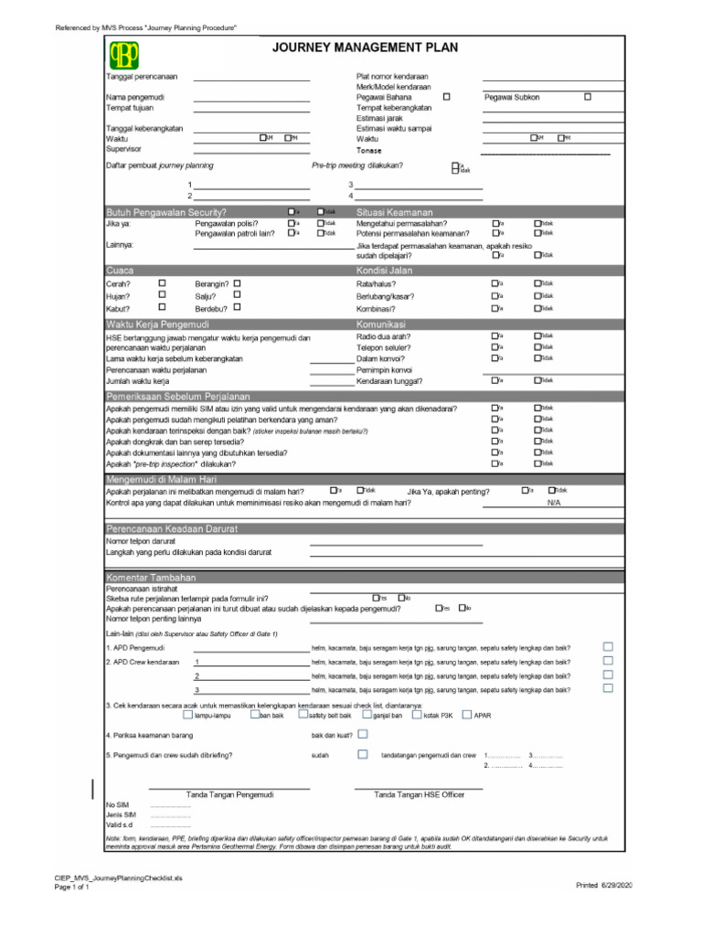 Journey Management Plan | PDF