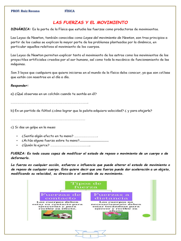 Dinámica y Leyes de Newton en Física | PDF | Fuerza | Fricción