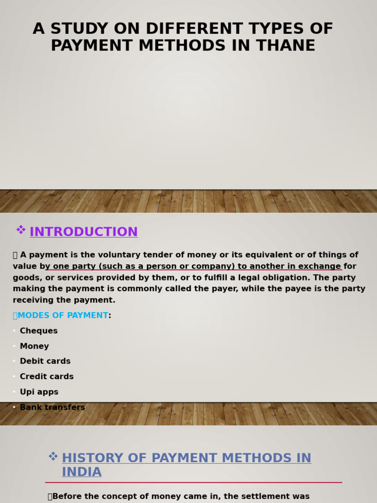 Different Types of Payment Methods in India Ppt | PDF | Payments | Money