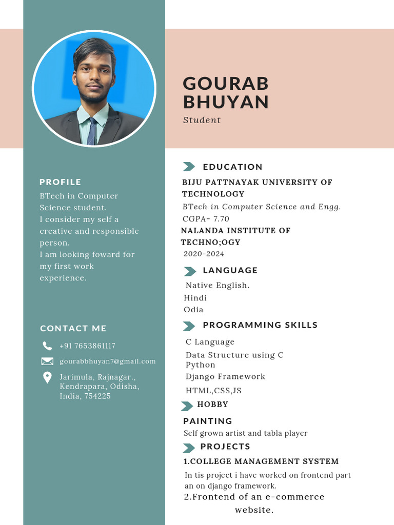 Gourab Bhuya's Resume | PDF
