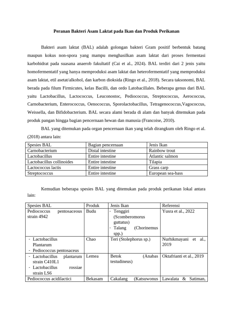 Bakteri Asam Laktat Pada Perikanan | PDF