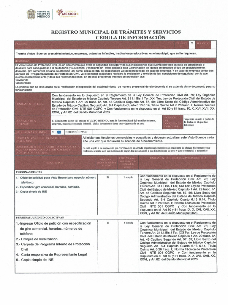 Visto Bueno Edo Mex | PDF