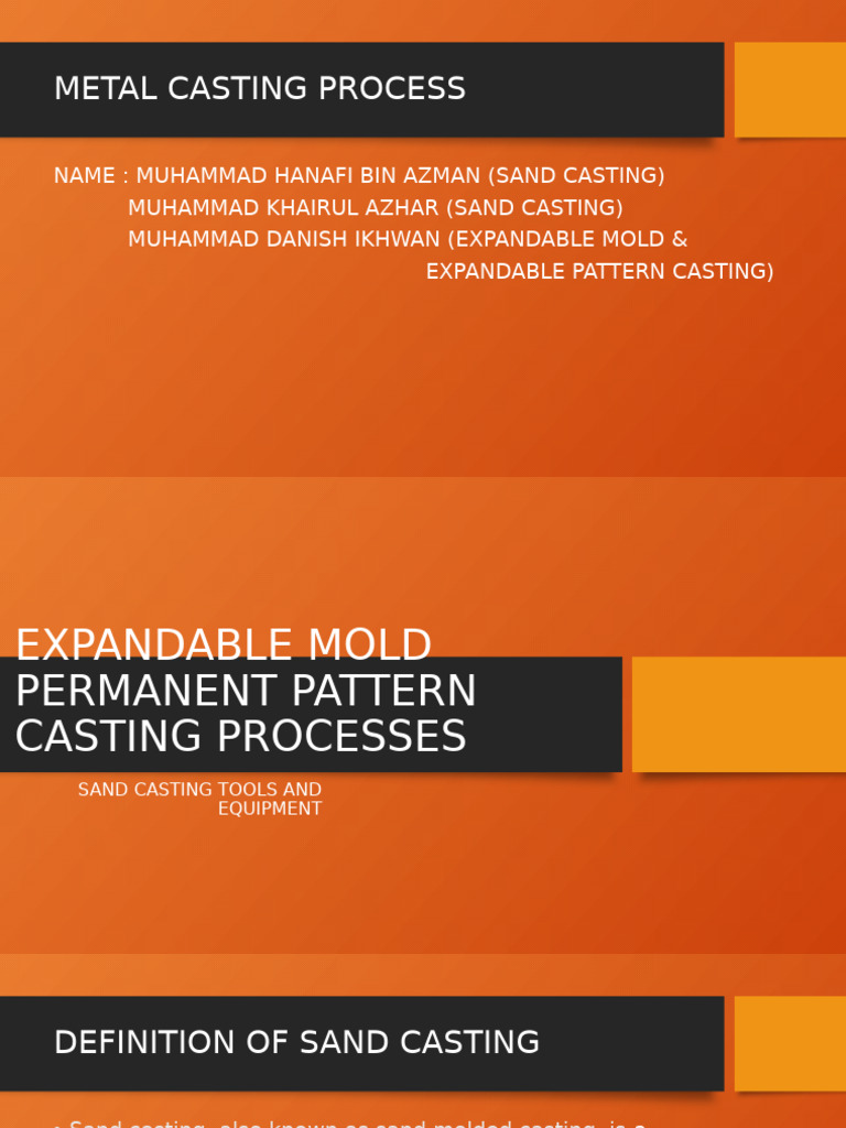 Sand Casting Processes Overview | PDF