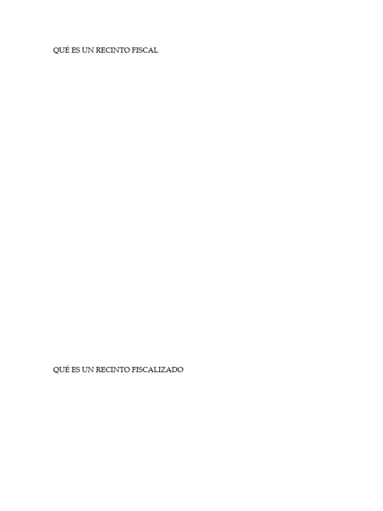Recinto Fiscal y Fiscalizado | PDF