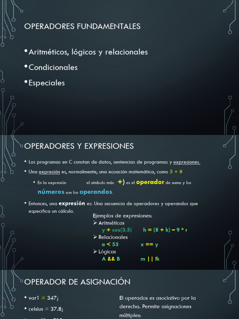 Operadores | PDF | Puerta lógica | Aritmética