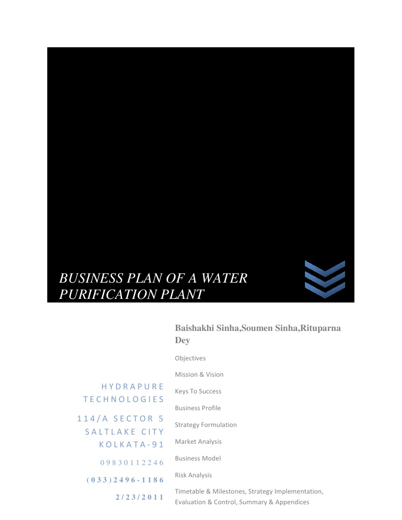 Water Purification Business Plan | PDF | Purified Water | Ion Exchange