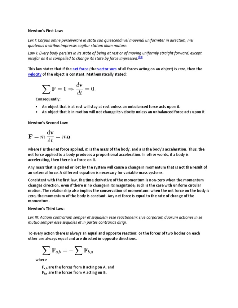 Understanding Newton's First Law | PDF | Newton's Laws Of Motion | Force