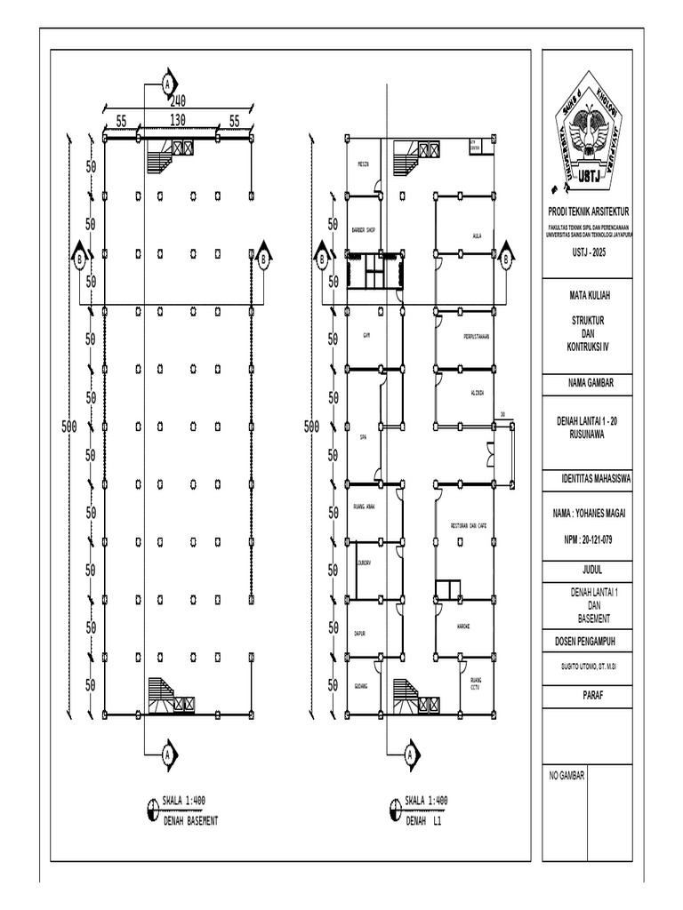Basement Dan Denah Lantai 1 | PDF